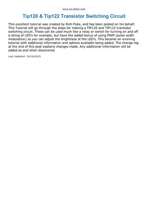 Pdf Tip120 And Tip122 Transistor Switching Circuit Dokumen Tips