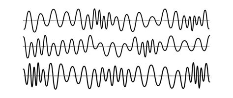 Premium Vector Sinusoid Signals Set Black Curve Sound Waves With