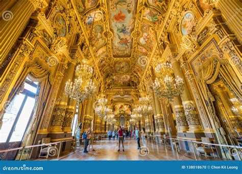 Interior View Of The Famous Grand Foyer Of Palais Garnier Editorial