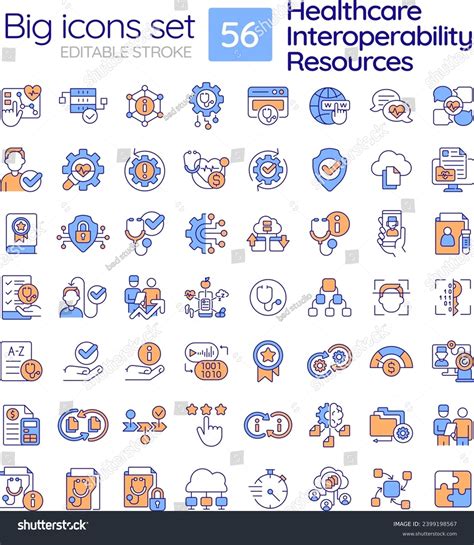 2d Editable Multicolor Big Line Icons Stock Vector Royalty Free 2399198567 Shutterstock