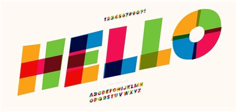 premium vector font hello vector modern typography