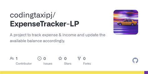 Github Codingtaxipjexpensetracker Lp A Project To Track Expense And Income And Update The