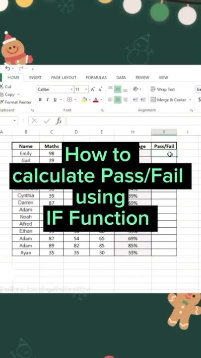 Excel If Function Calculate Passfail Youtube
