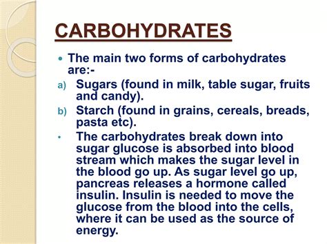 Carbohydrates Functions And Sources PPT