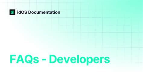 Faqs Developers Idos Documentation