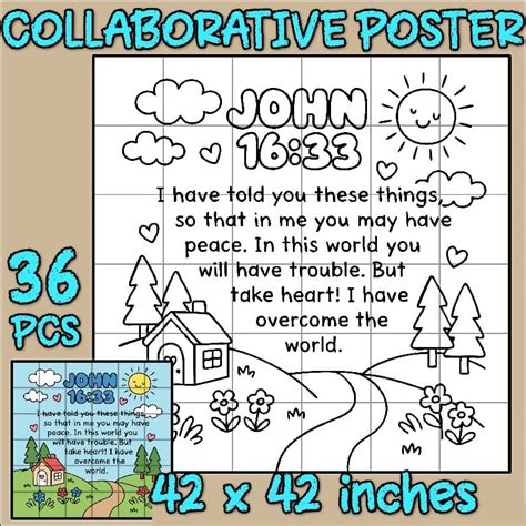 John 1633 Peace In Christ Collaborative Coloring Poster Tpt