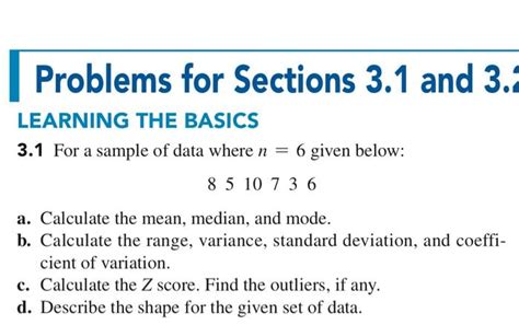 Solved For A Sample Of Data Where N Given Below Chegg Com