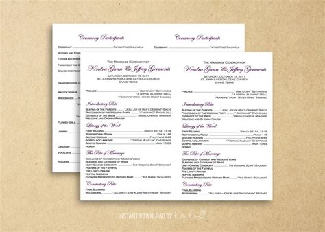 Catholic Ceremony Program Template Printable Word Searches