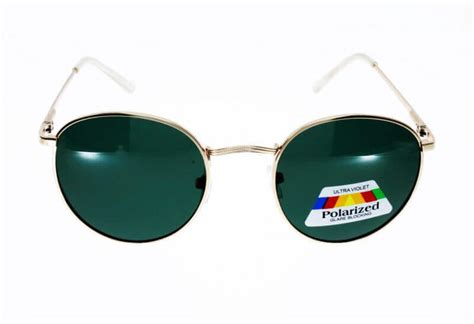 Lunettes De Soleil Polarisées Rondes Mixtes Ad Sol Pz2326 Métal Doré