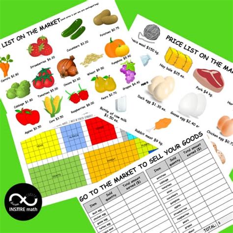 Decimals Project Back To School Activity Create Farm Pbl Math