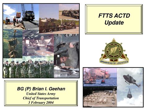 Ppt Bg P Brian I Geehan United States Army Chief Of Transportation 3 February 2004