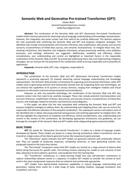PDF Semantic Web And Generative Pre Trained Transformer GPT