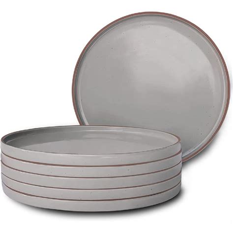 Fina Lieve Ceramic Flat Dinner Plates Set Of 6 105 In High105 Wayfair