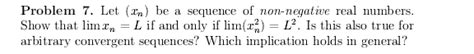 proof about sequence of non negative real numbers mathematics stack