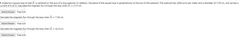 solved a single turn square loop of side l is centered on