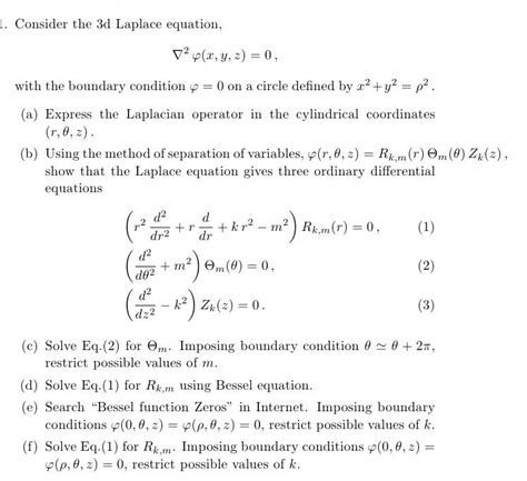 Solved 1 Consider The 3d Laplace Equation V2px Y Z