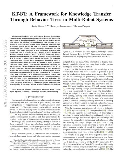 Kt Bt A Framework For Knowledge Transfer Through Behavior Trees In