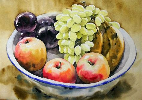 정물수채화 과일그릇 수채화과정 아르쉬rough 네이버 블로그 Pintura De Arte Acuarela Pintura De Flores