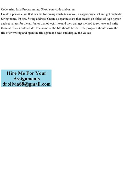 Code Using Java Programming Show Your Code And Outputcreate A Pepdf