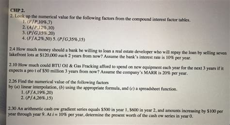 solved look up the numerical value for the following factors