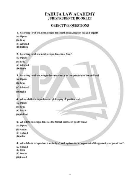 Jurisprudence Test Booklet Pdf Precedent Jurisprudence