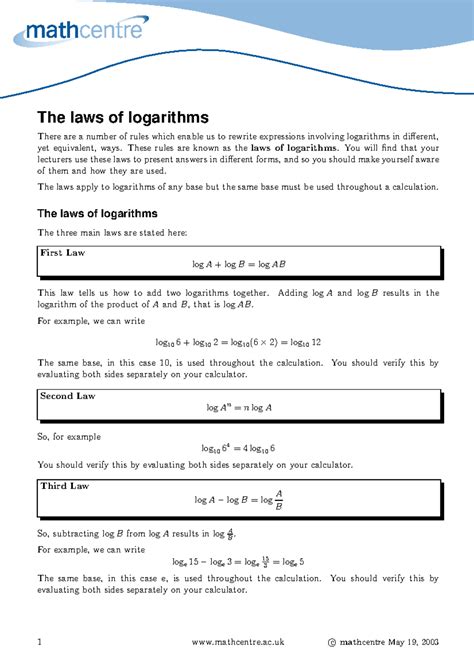 Logarithms Laws And Rules Explained Math101 Studocu