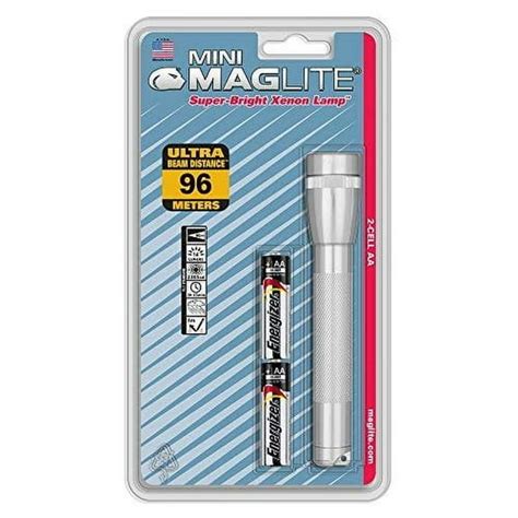 Maglite Mini Mag Led Pro Flashlight Red 226 Lumens 2 Aa Batteries