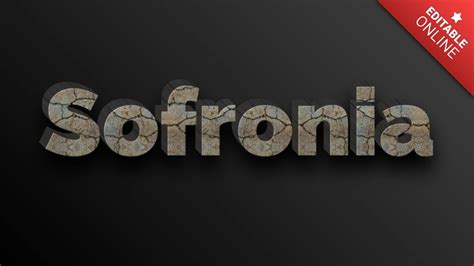 Sofronia 3d Textura Piedra Generador De Efectos De Texto