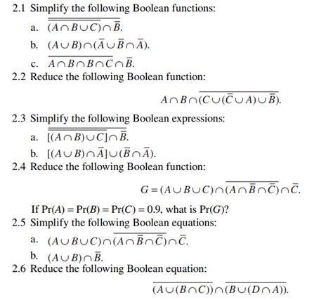 Solved 2.1 Simplify the following Boolean functions: a. | Chegg.com