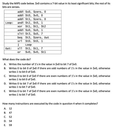 Solved Study The MIPS Code Below V Contains A Bit Chegg Com