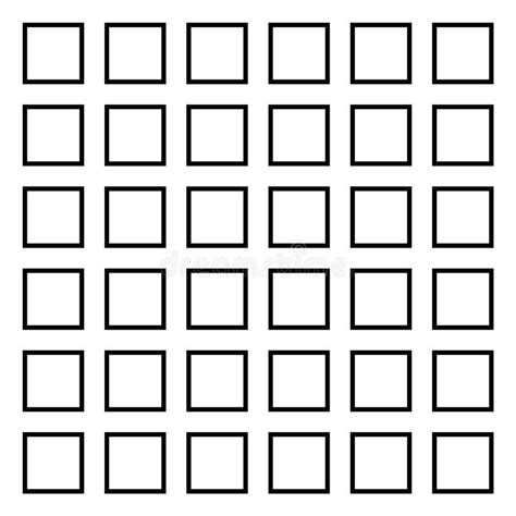 Black Filled Stroke Free Square Divided Into A 6x6 Grid Stock Vector
