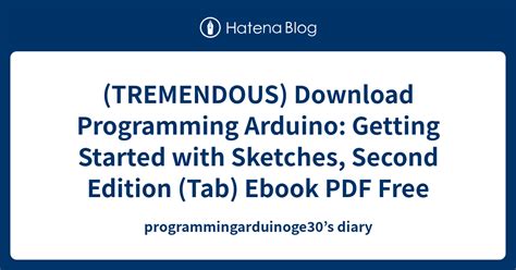 Tremendous Download Programming Arduino Getting Started With