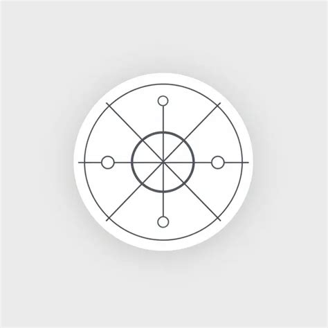 Circle Sticker With A Compass And Arrows Lineal Icon Dumb Bold Line