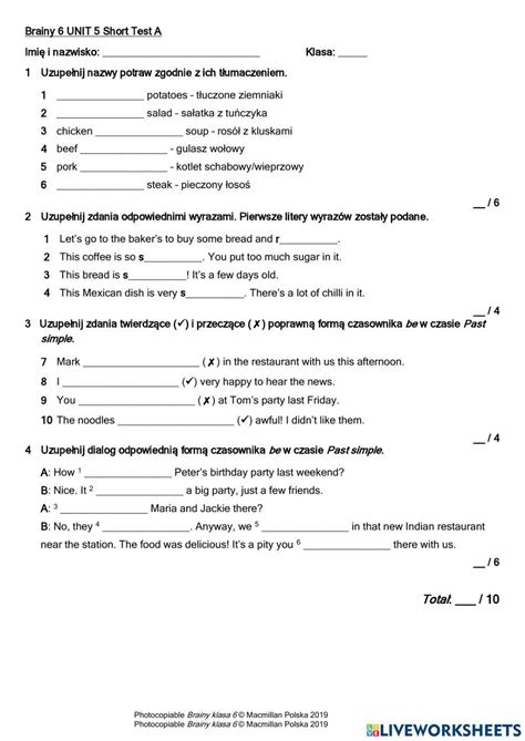 Brainy 6 Unit 5 Free Interactive Worksheets 6527868