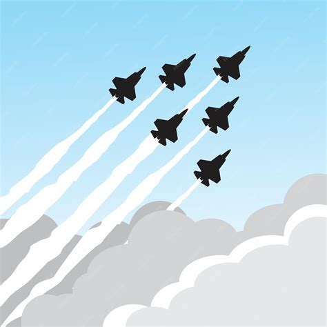 Premium Vector Military Fighter Jet With Sky Smoke Acrobatic