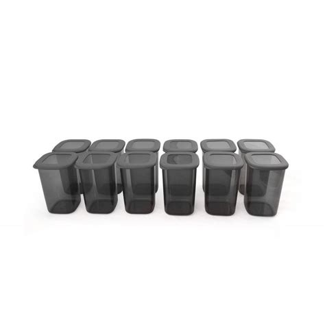 Pack Of 11x17 Cm Plastic Containers With Lids And A Grey Finish Forme