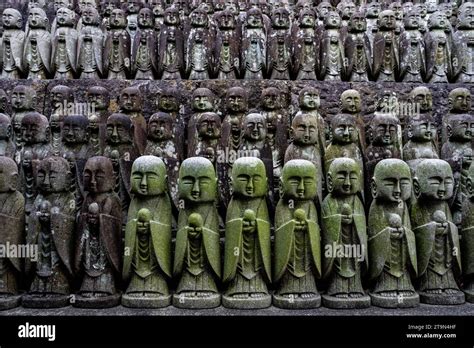 Stone Jizo Statues At The Hasedera Temple In Kamakura Japan Guardian