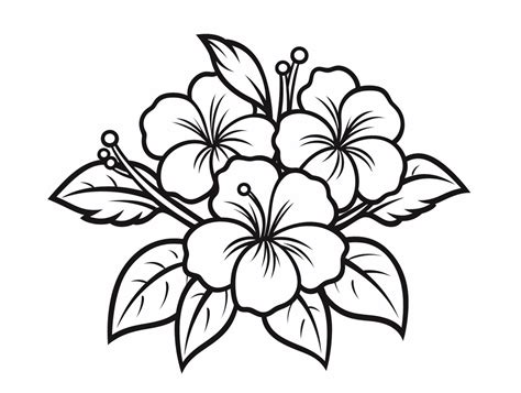 Hawaiian Flowers Coloring Delight Coloring Page