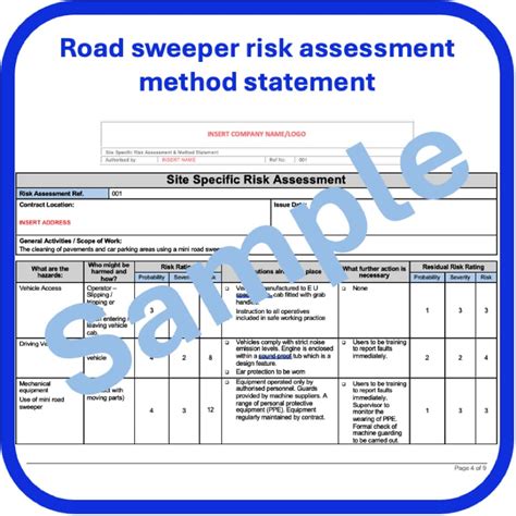Road Sweeping Risk Assessment Method Statement Seguro Hands