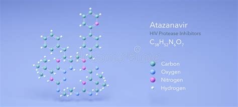Atazanavir Molecule Molecular Structures Hiv Protease Inhibitors 3d Model Structural