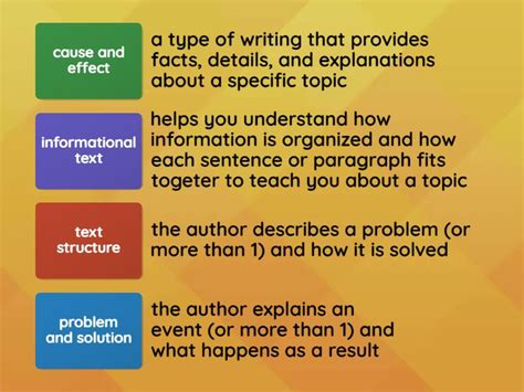 Text Structure Causeeffect And Problemsolution Unscramble