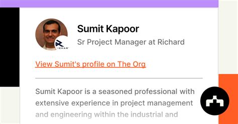 Sumit Kapoor Sr Project Manager At Richard The Org