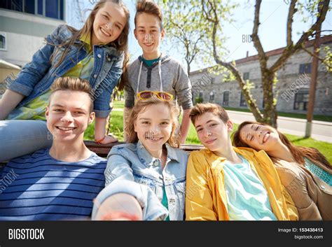 Group Of Friends At School