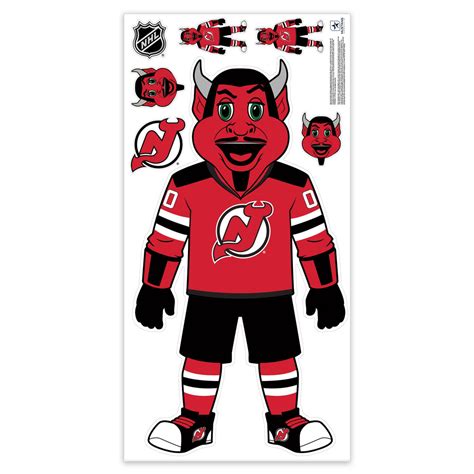 New Jersey Devils Repositionable Wall Decal Set Mascot Cardiacs