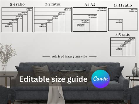 Visual Size Chart For Digital Artwork With Canva Templates Simplified Size Guide For Digital