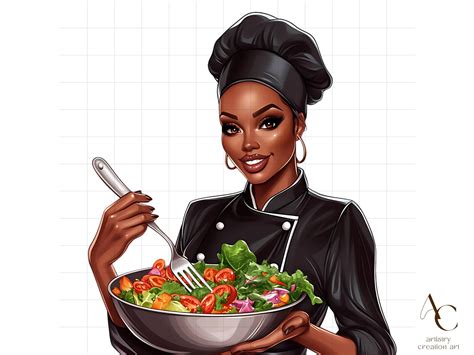 13 Black Woman Chef Clipart Bundle Women Cooking Afro Cook Png