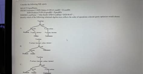 Solved Consider The Following SQL Query SFLCT IprodName Chegg Com