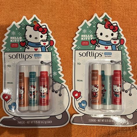 Hello Kitty Softlips Lip Balm 3 Pack Limited Edition Holiday Collection