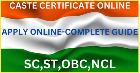 Caste Certificate SC ST OBC NCL एसस एसट ओबस जत परमण पतर Apply Download Online Complete