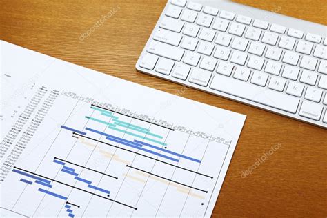 Gantt 차트 및 키보드 — 스톡 사진 © Leungchopan 41466995